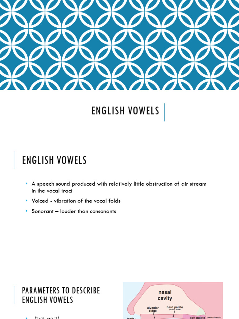 Week 4 - English vowels | PDF