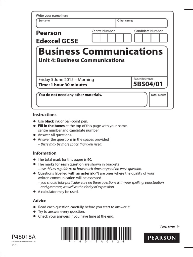 5BS04 01 Que 20150605 | PDF