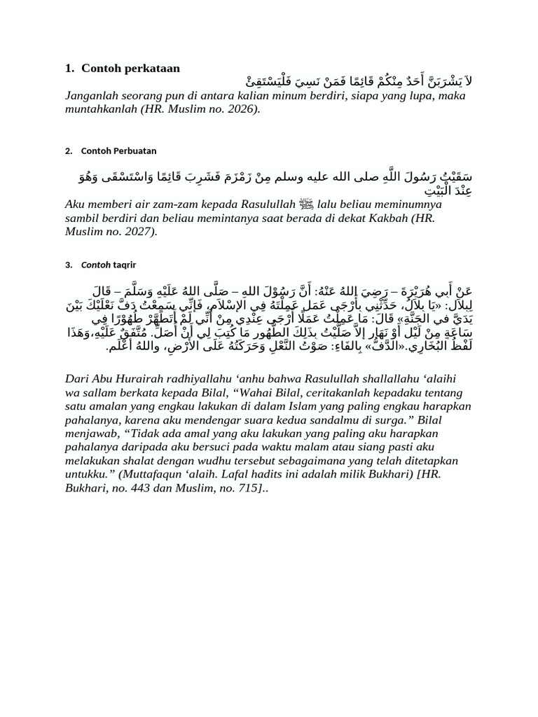 Contoh Perkataan dan Perbuatan Nabi | PDF