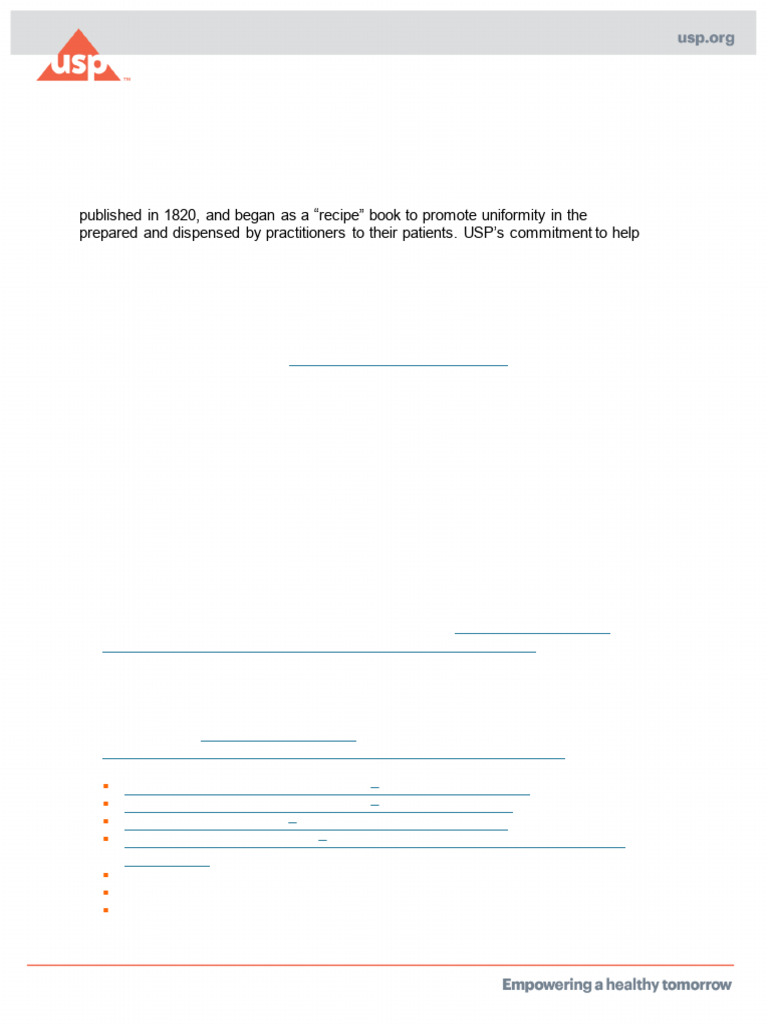 Usp Quality Standards For Compounding | PDF | Pharmacy | Pharmacology