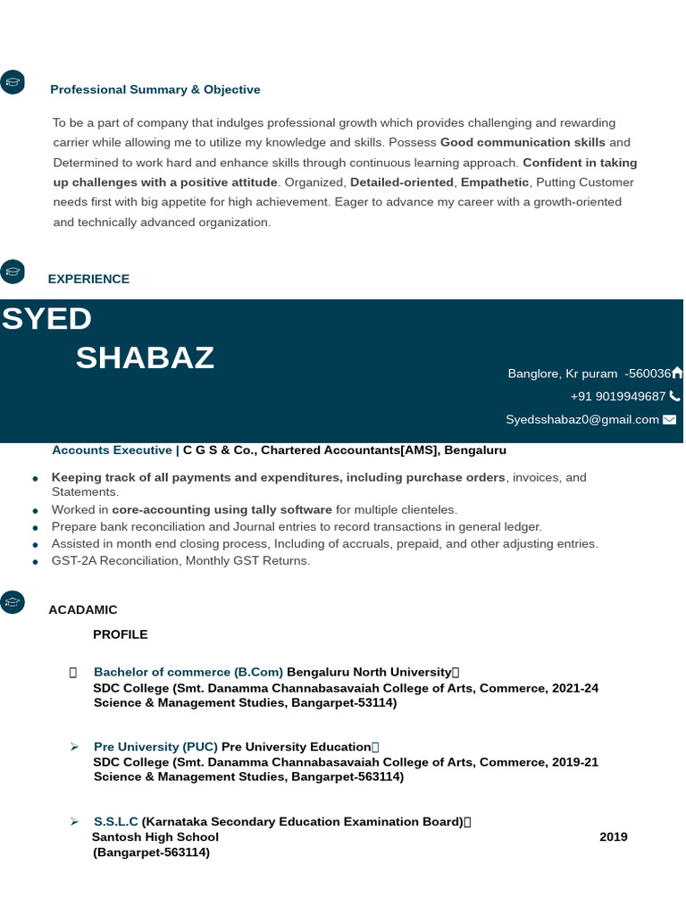 Syed Shabaz-Resume | PDF | Learning | Cognition