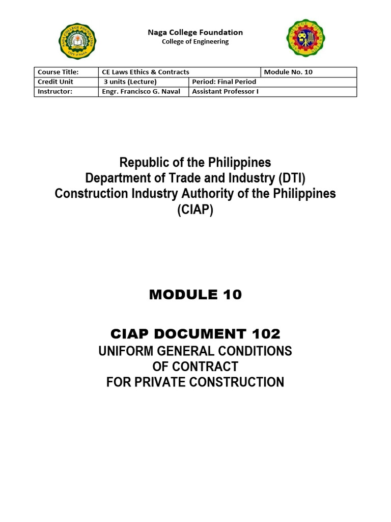 3a Module 10 - CIAP Documents 102 Cover Page 1 | PDF