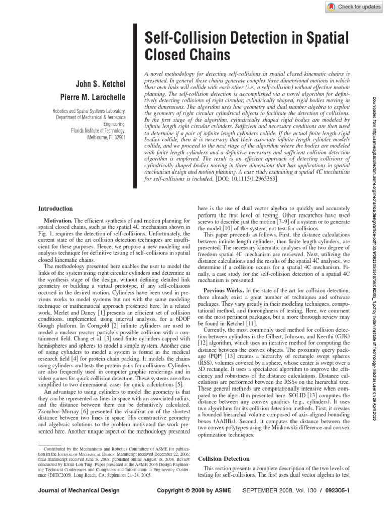 Self Collision Detaction | PDF | Dimension | Rotation