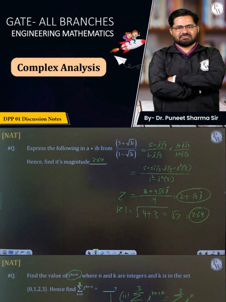 Complex Analysis - DPP 01 Discussion Notes (By Puneet Sir) | PDF