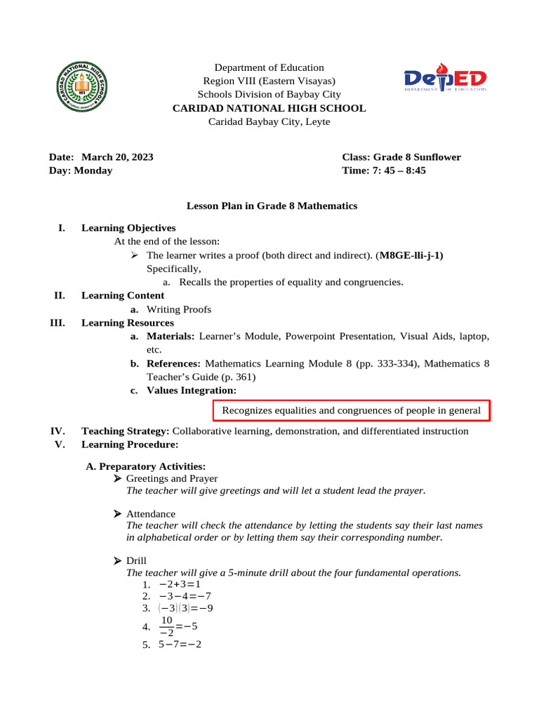 Quarter 3 - Week 6 - Day 1 - Grade 8 | PDF | Learning | Differentiated ...