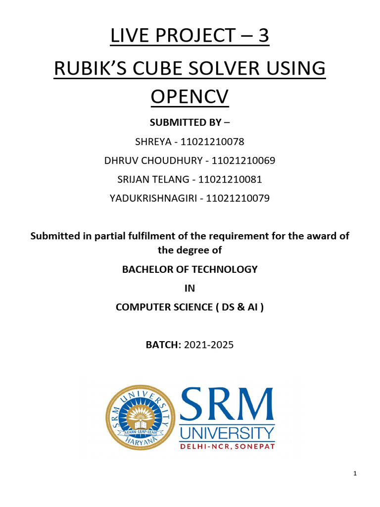 2live Project Rubiks Cube | PDF | Computer Vision | Computing