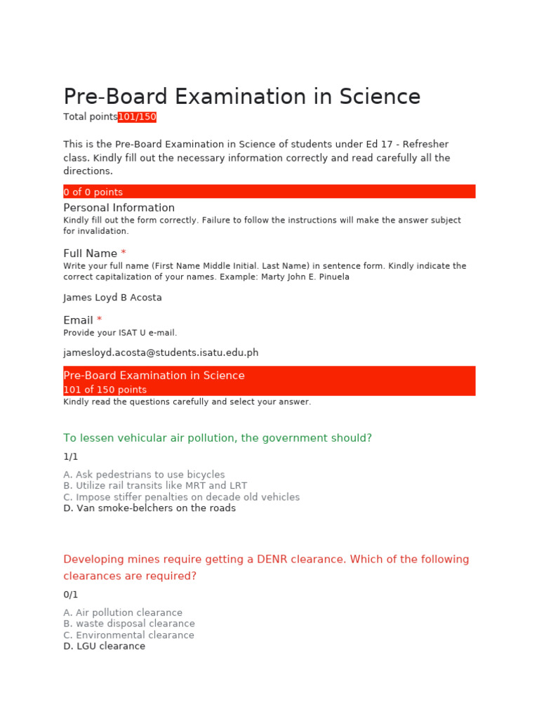 Pre-Board-Examination-in-Science 2 | PDF | Earth | Water Vapor