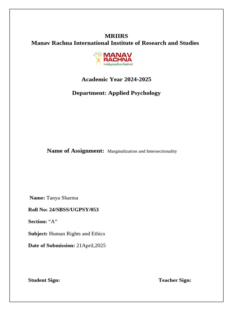 Assingment Front Page Format | PDF