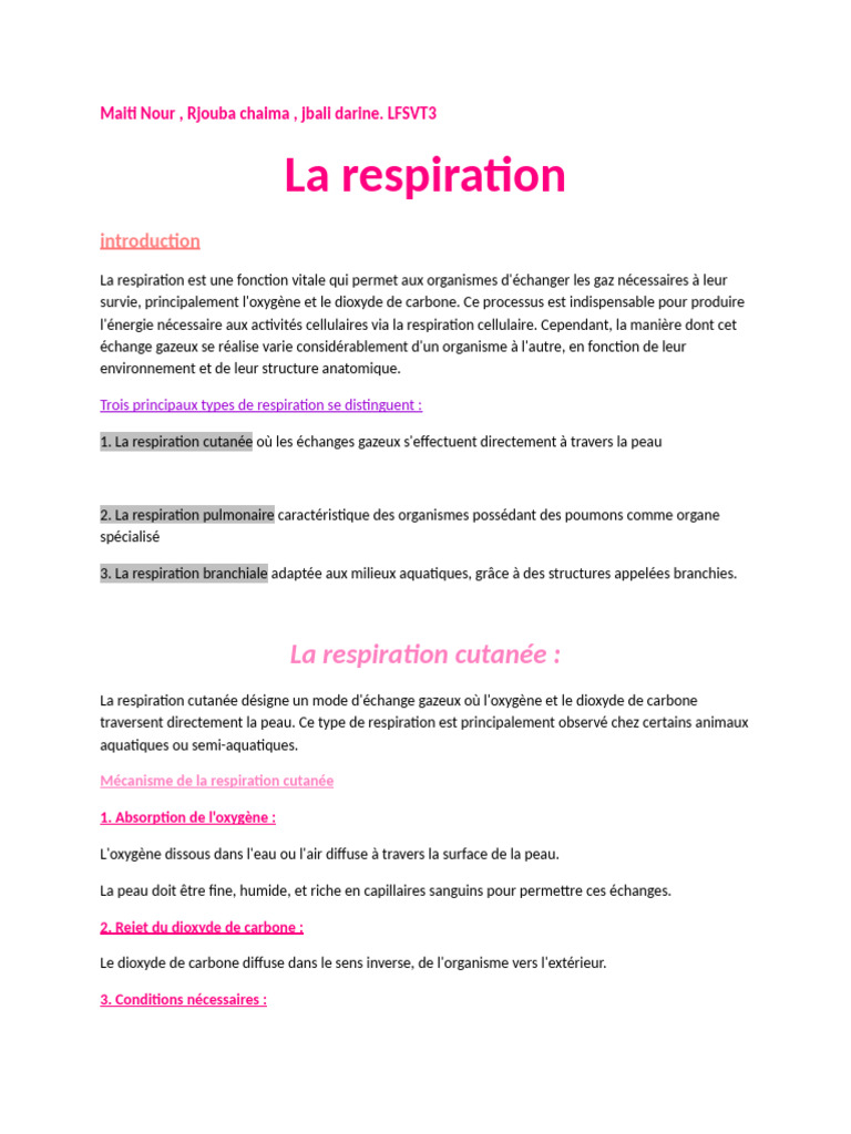 La respiration branchiale expliquée | PDF | Branchie | Respiration