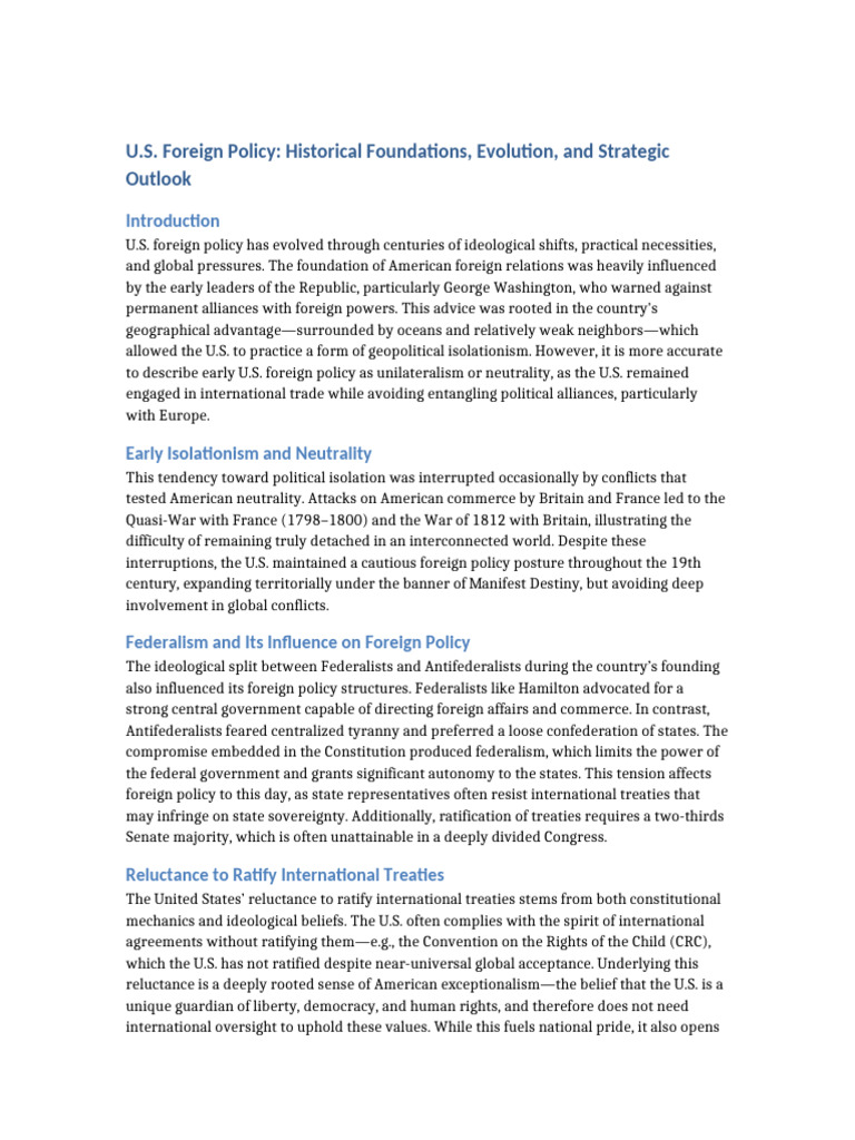 U.S. Foreign Policy - Exam Notes | PDF | Foreign Policy Of The United ...