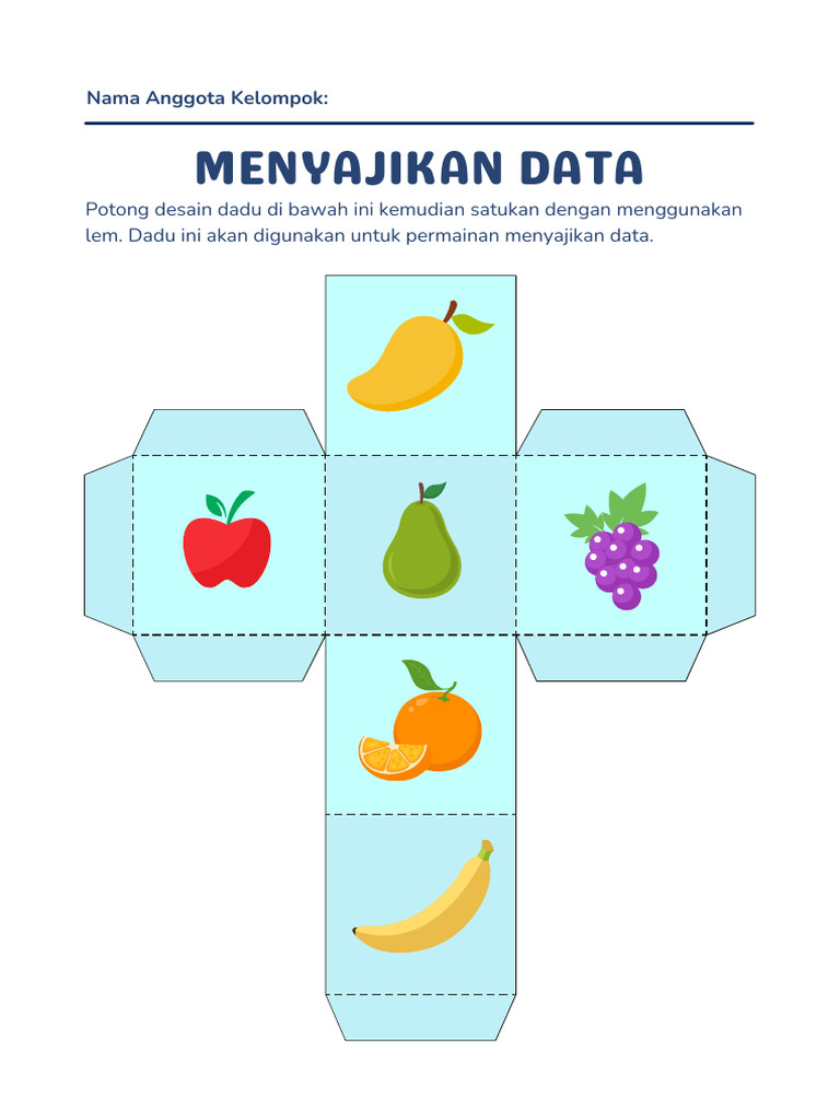 Belajar Menyajikan Data Dengan Menggunakan Permainan Dadu Lembar Kerja Matematika SD Kelas 5 PDF ...