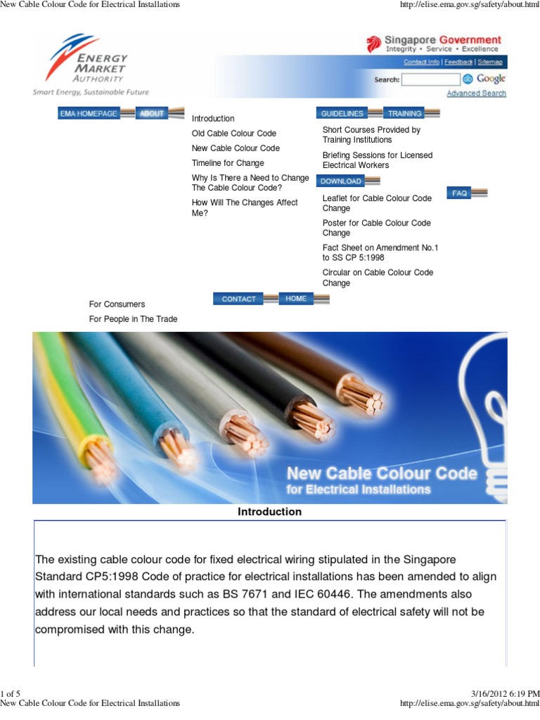 New Cable Colour Code For Electrical Installations | PDF | Electrical ...
