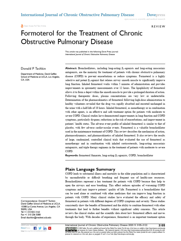 mekanisme aksi formoterol dan manfat tashkin 2020 | PDF | Chronic ...