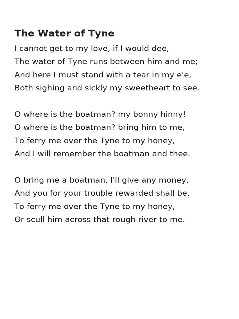 Water of Tyne & Cape Cod Shanty | PDF