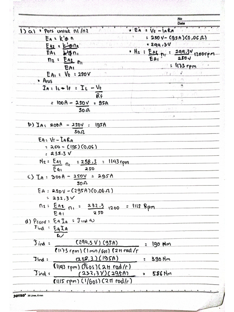 Exercise Mesin Listrik - Lingga Mandala Putra - Tl-2a | PDF