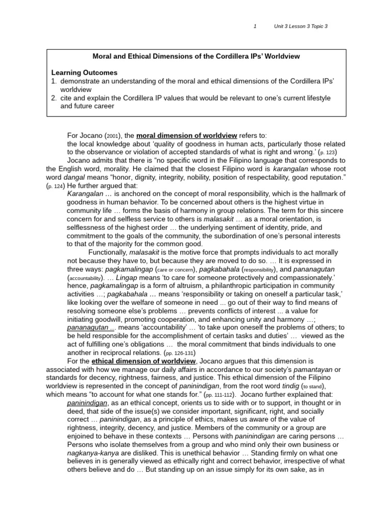 Unit 3 Lesson 2 Topic 3 - Moral and Ethical Dimensions of The ...