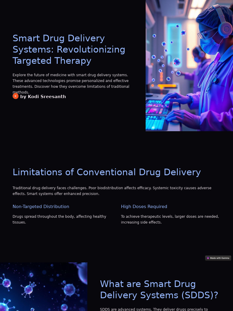 Smart Drug Delivery Systems Explained | PDF | Health Sciences | Medical ...