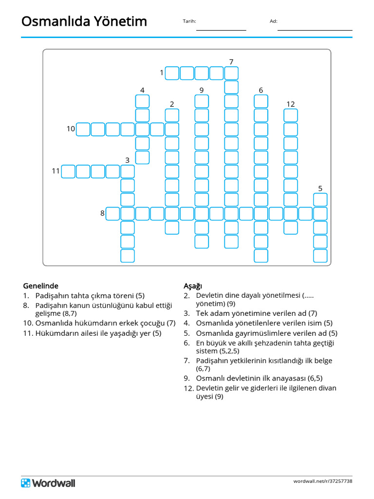 Osmanlıda Yönetim Bulmaca | PDF