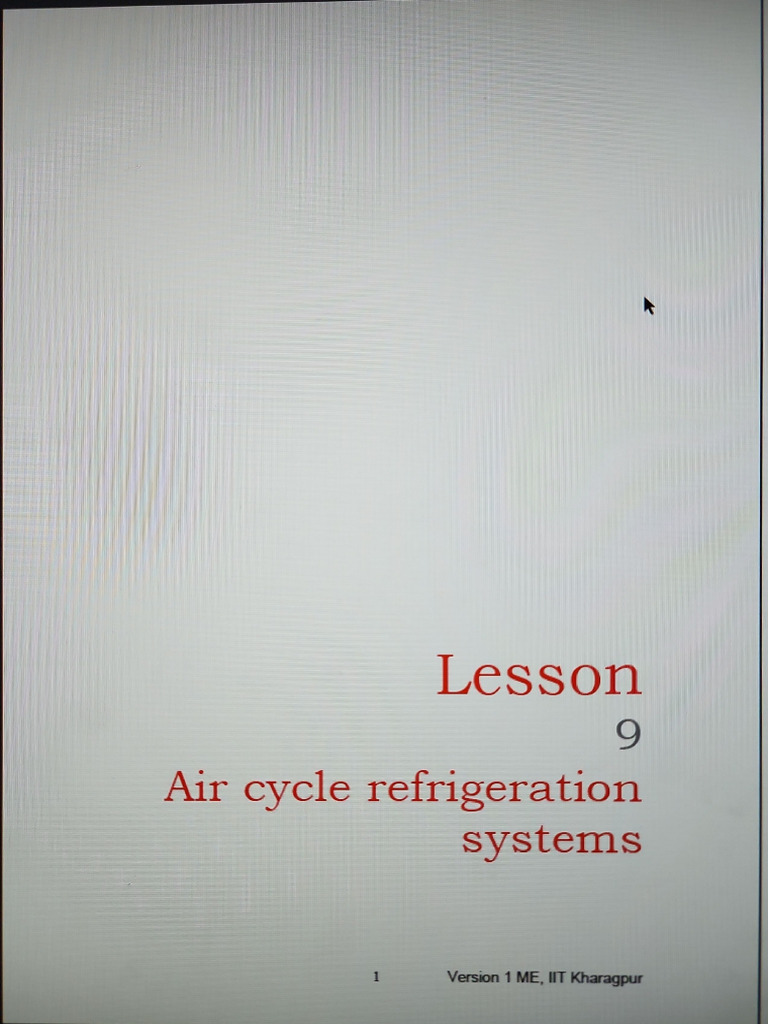 Air Cycle Refrigiration Systems | PDF