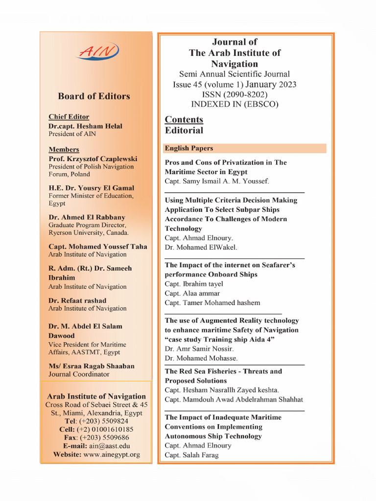 The Use of Augmented Reality Technology To Enhance Maritime Safety of ...