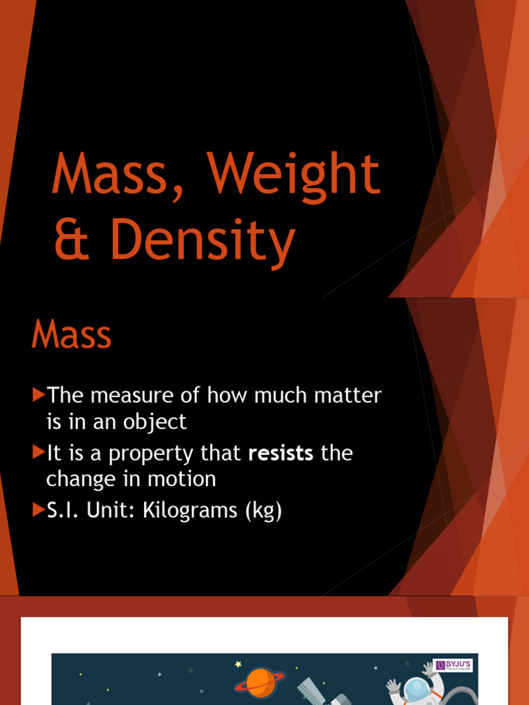 Understanding Mass, Weight, and Density | PDF | Weight | Gravity