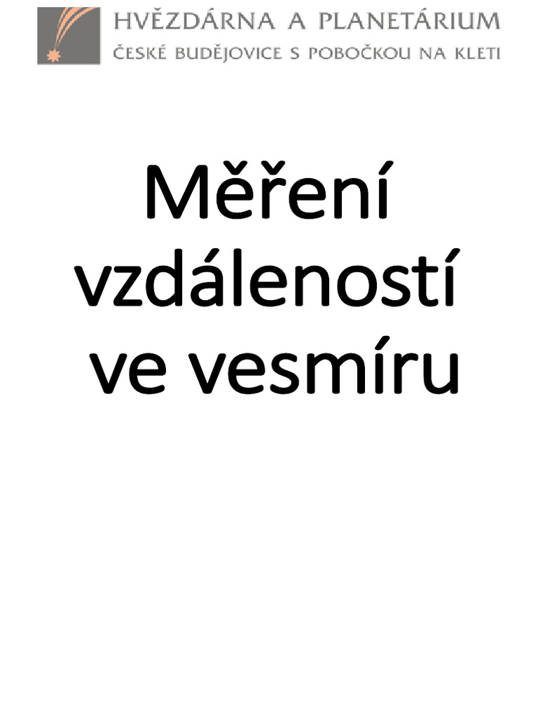 2499 Mereni Vzdalenosti Ve Vesmiru | PDF