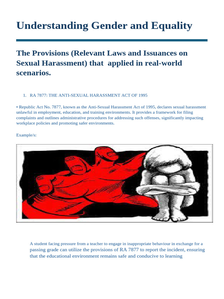 Gender Equality Laws and Sexual Harassment | PDF | Sexual Harassment ...