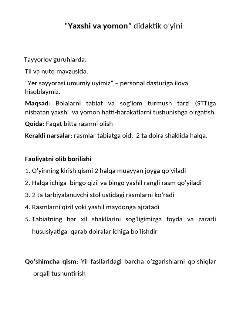 Yaxshi Va Yomon Didaktik | PDF