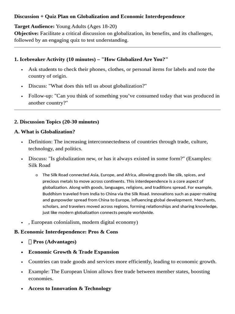 Discussion Globalization | PDF | Globalization | Smartphone