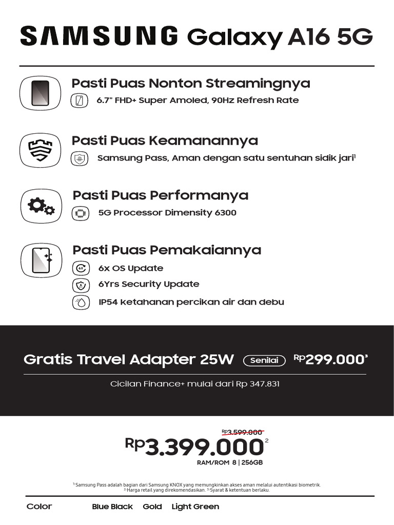 Spec Card - Galaxy - A16 - 5G | PDF