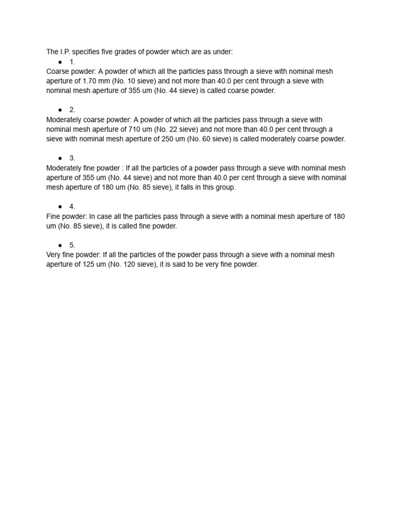 Classification of Powder | PDF