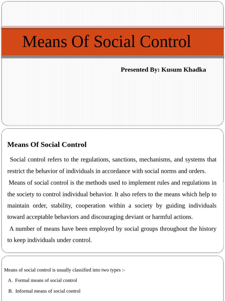 Means of Social Control | PDF | Crimes | Crime & Violence