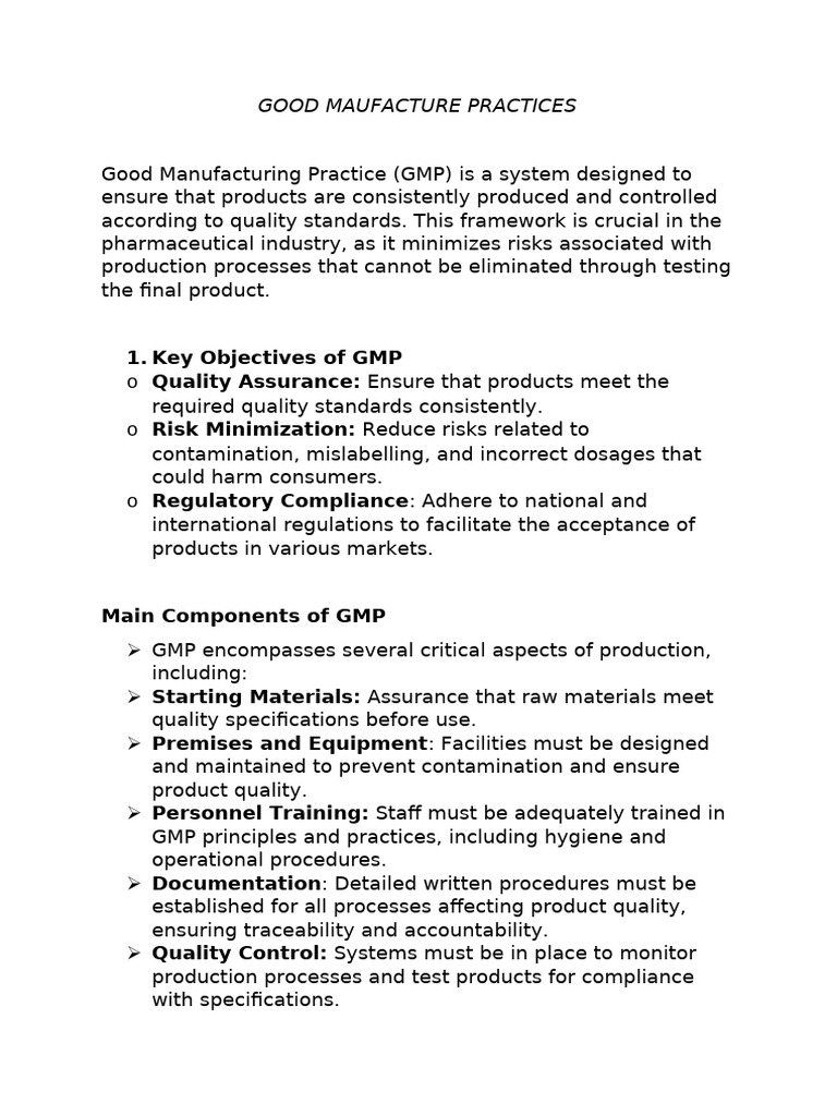 Good Manufacturing Practices in India | PDF | Quality Management System ...