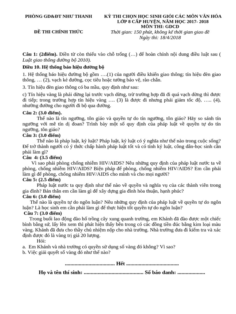 GDCD 8 (Đã In) | PDF