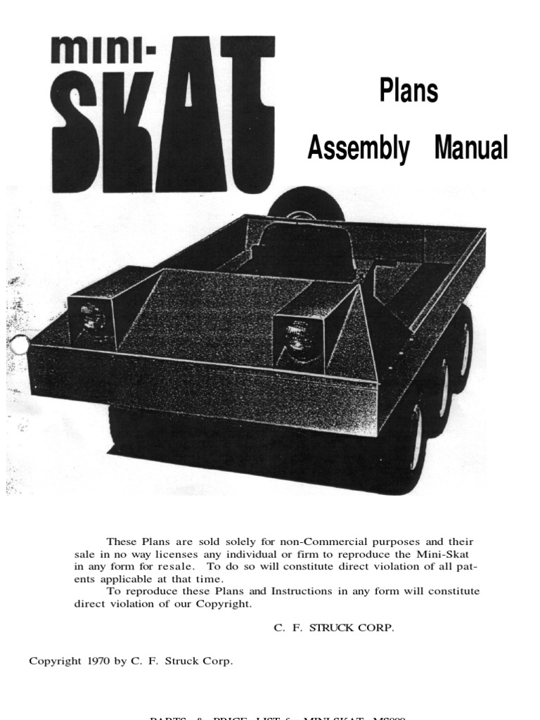 Mini-Skat 6-Wheel Plans Assembly | PDF | Belt (Mechanical) | Screw