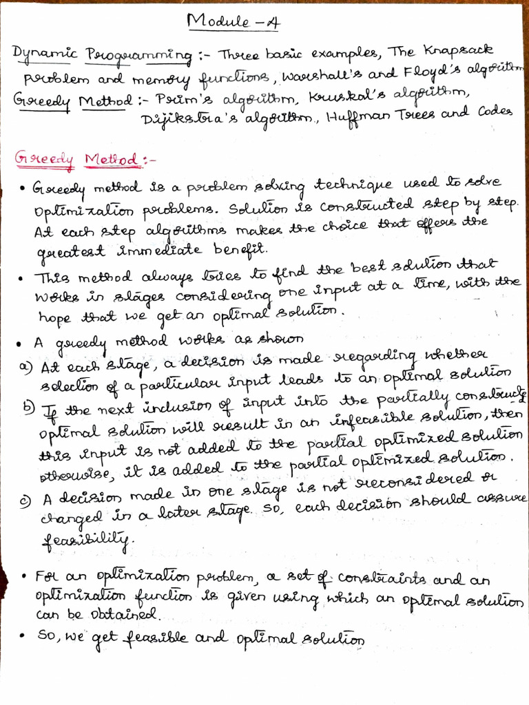 Ada - Bcs401 - Mod 4 - Complete Notes | PDF