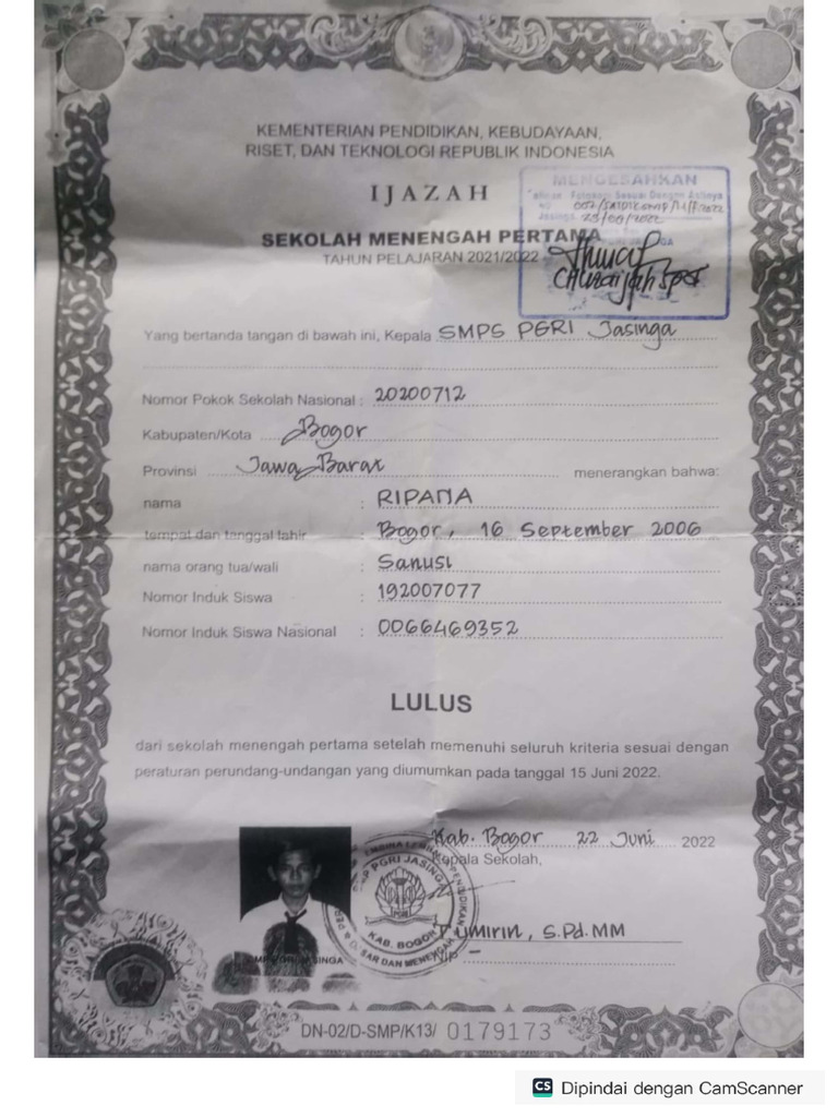 ijazah ripana | PDF