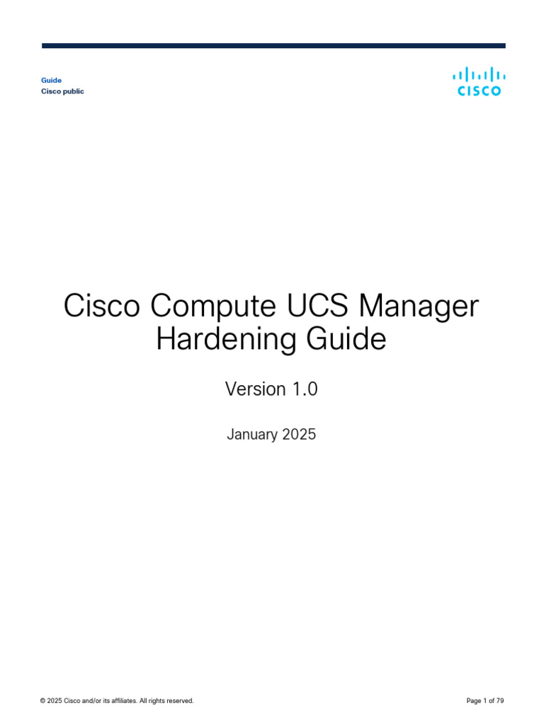 Compute Ucs Manager Hardening Guide | PDF | Virtualization | Network ...