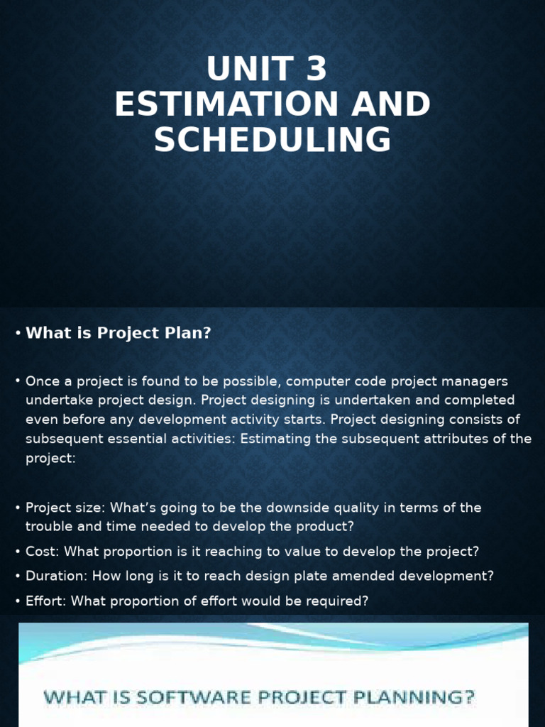 Project Estimation and Scheduling Guide | PDF | Feasibility Study ...