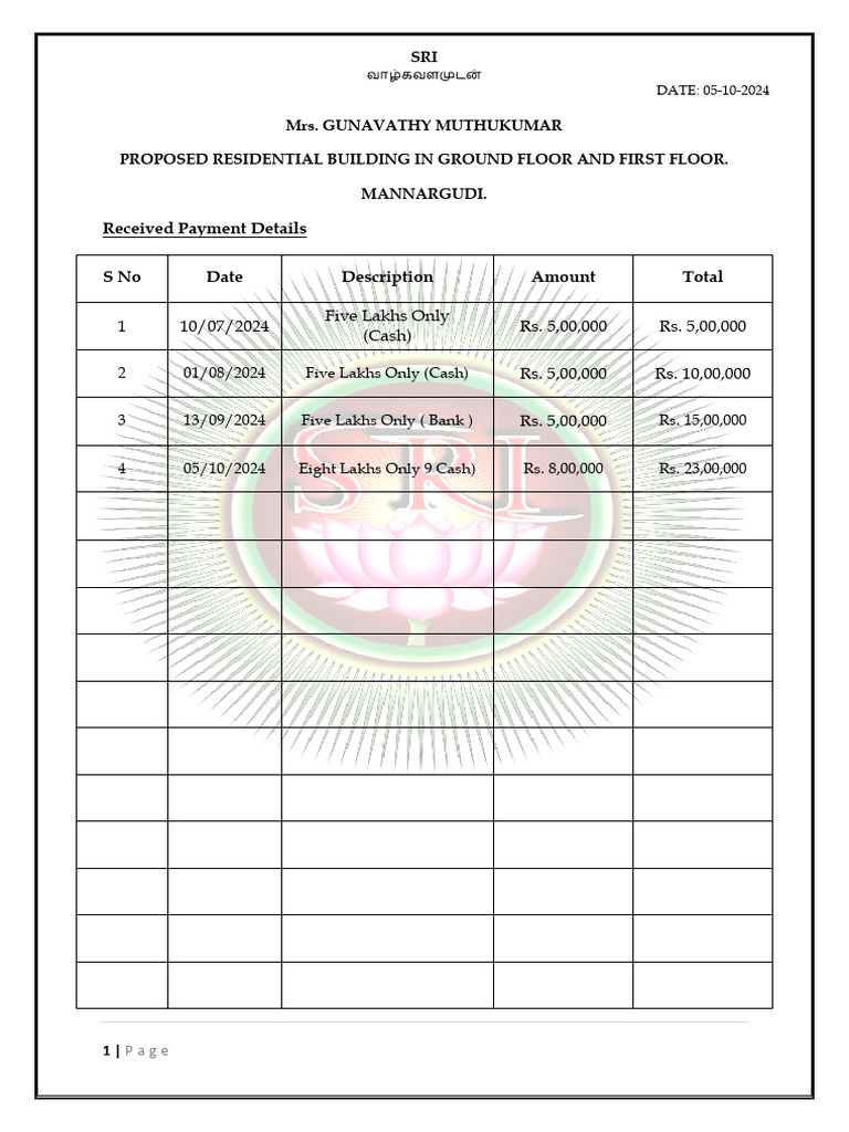 Received Payment Detail | PDF