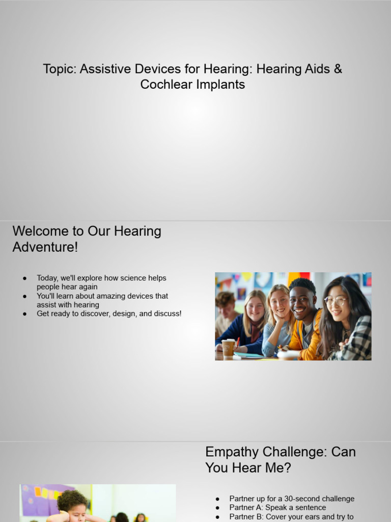 Assistive Devices For Hearing - Hearing Aids & Cochlear Implants | PDF ...