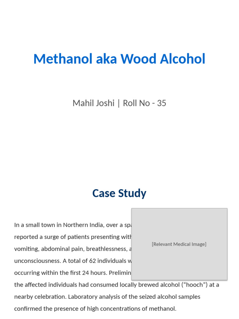 Methanol Poisoning Case Study Overview | PDF | Methanol | Ethanol