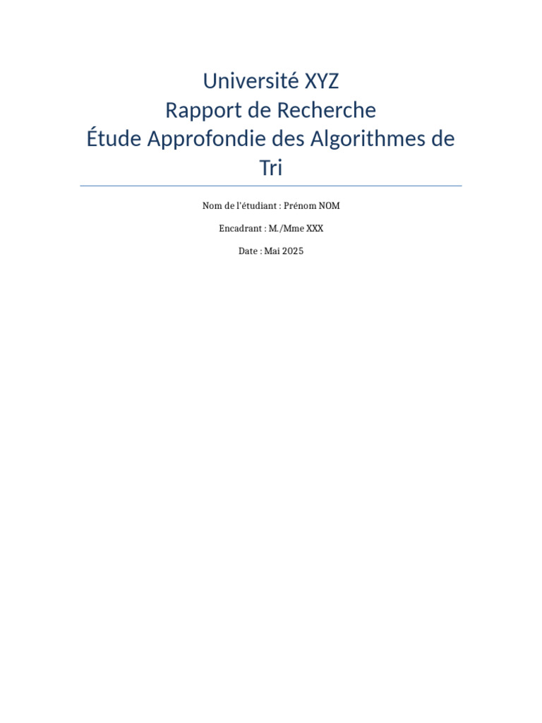 Étude des Algorithmes de Tri | PDF | Informatique | Mathématiques appliqués