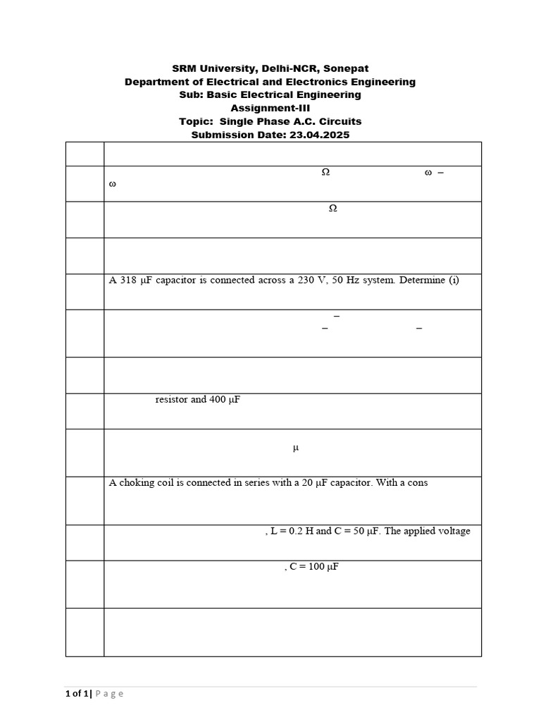 BEE Assignment-III | PDF | Inductor | Inductance