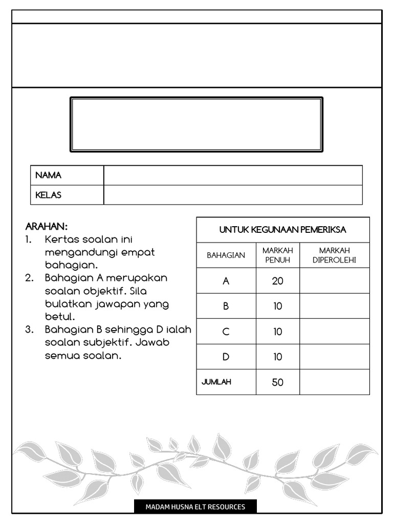 Upsa Pendidikan Moral Tahun 6 | PDF