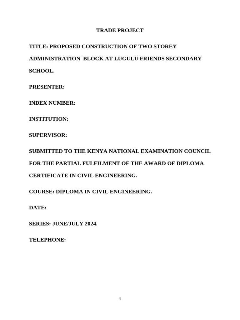 Civil Engineering Trade Project | PDF | Contour Line | Concrete