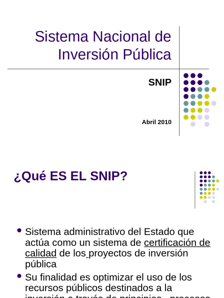 SNIP | PDF | Estudio de factibilidad | Economias