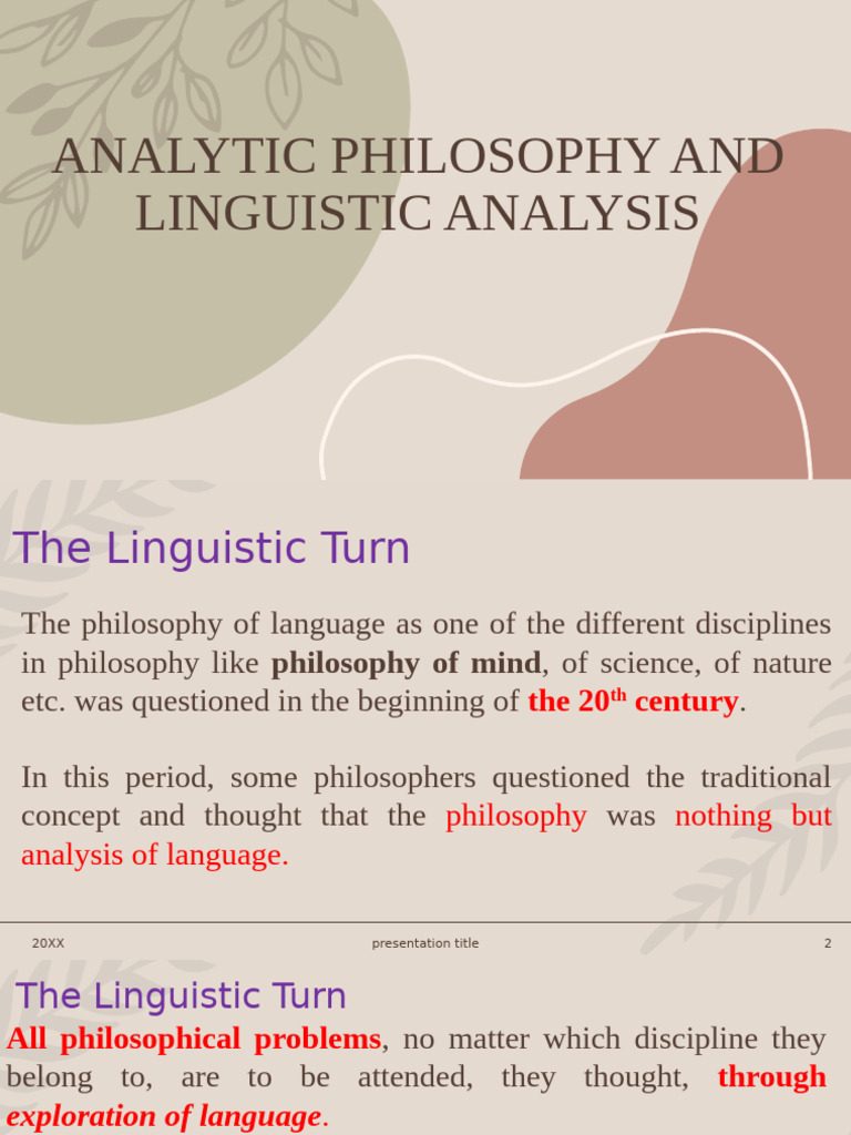 4 Analytic Philosophy and Linguistic Analysis | PDF | Analytic ...