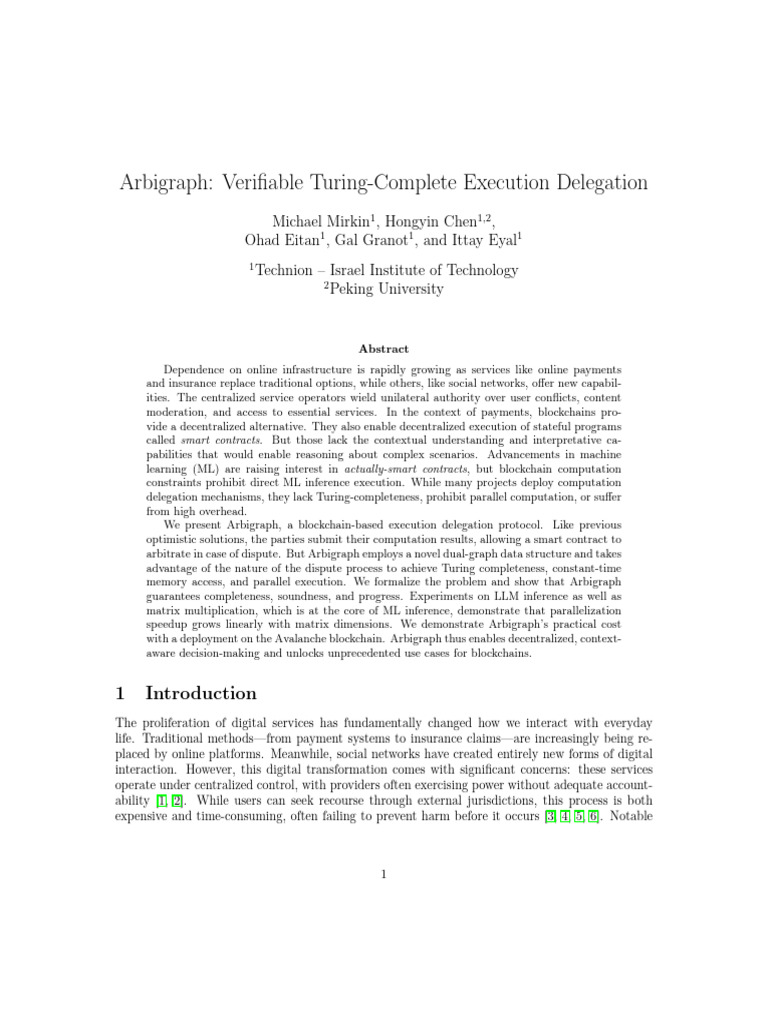 Arbigraph_ Verifiable Turing-Complete Execution Delegation | PDF | Parallel Computing | Computing