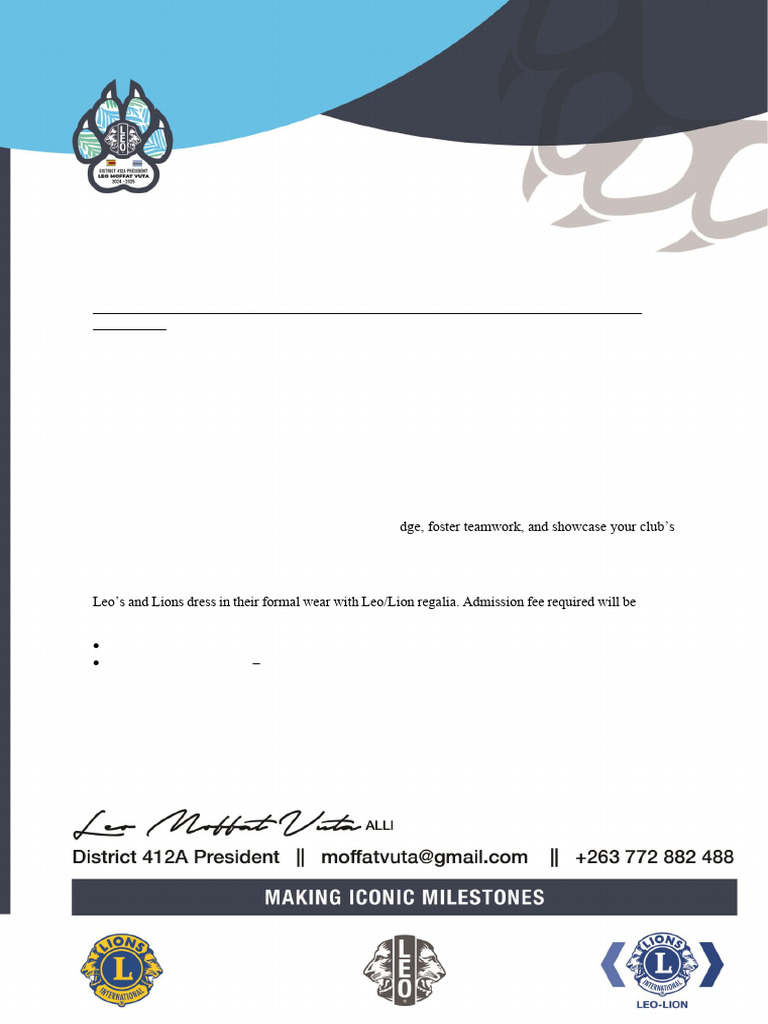 Invitation to D412A ZONE 2A Leo Induction and Quiz Day | PDF